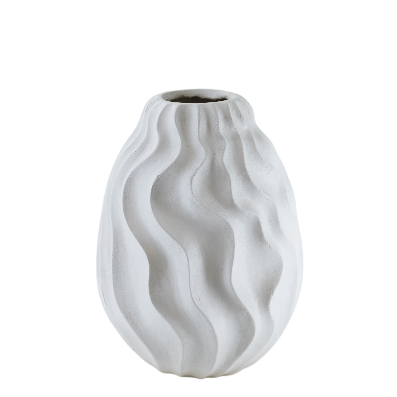 CM123 Wavy Ceramic Vase 10" x 10" x 16.75" PK 2 | Myrians Wholesale Décor
